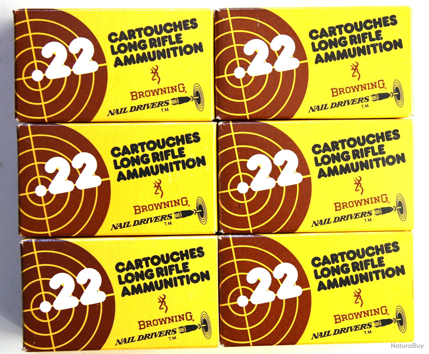 300 cartouches (6x50) .22 LONG RIFLE - BROWNING - Standard - Munitions ...