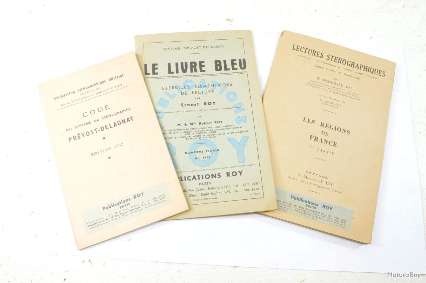 Lot sténographie. Code du système Prévost-Delaunay 1952, Lectures ...