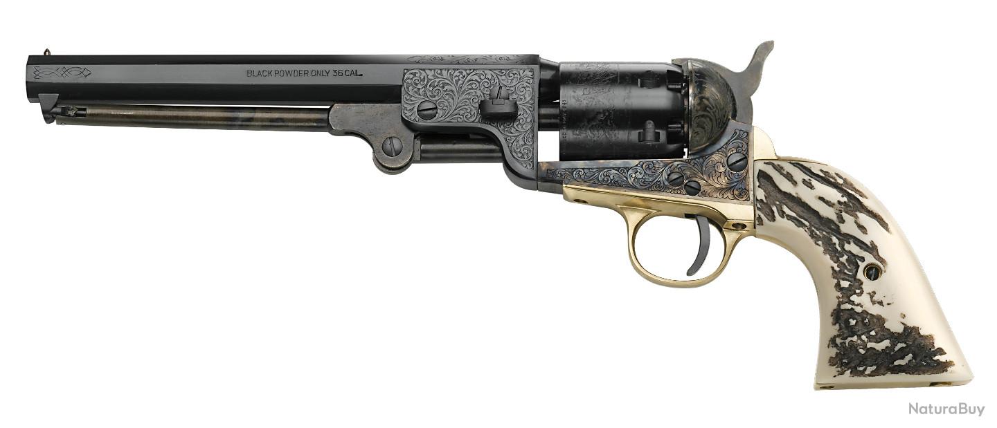 Ed. Limitée ! Revolver Pietta réplique 1851 Navy Yank Acier Deluxe Stag ...