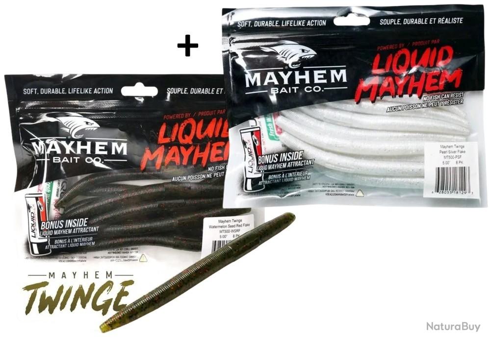 Pack - 2X 8 Leurres Souple MAYHEM 5'' 12.5cm Twinge + Attractant ...