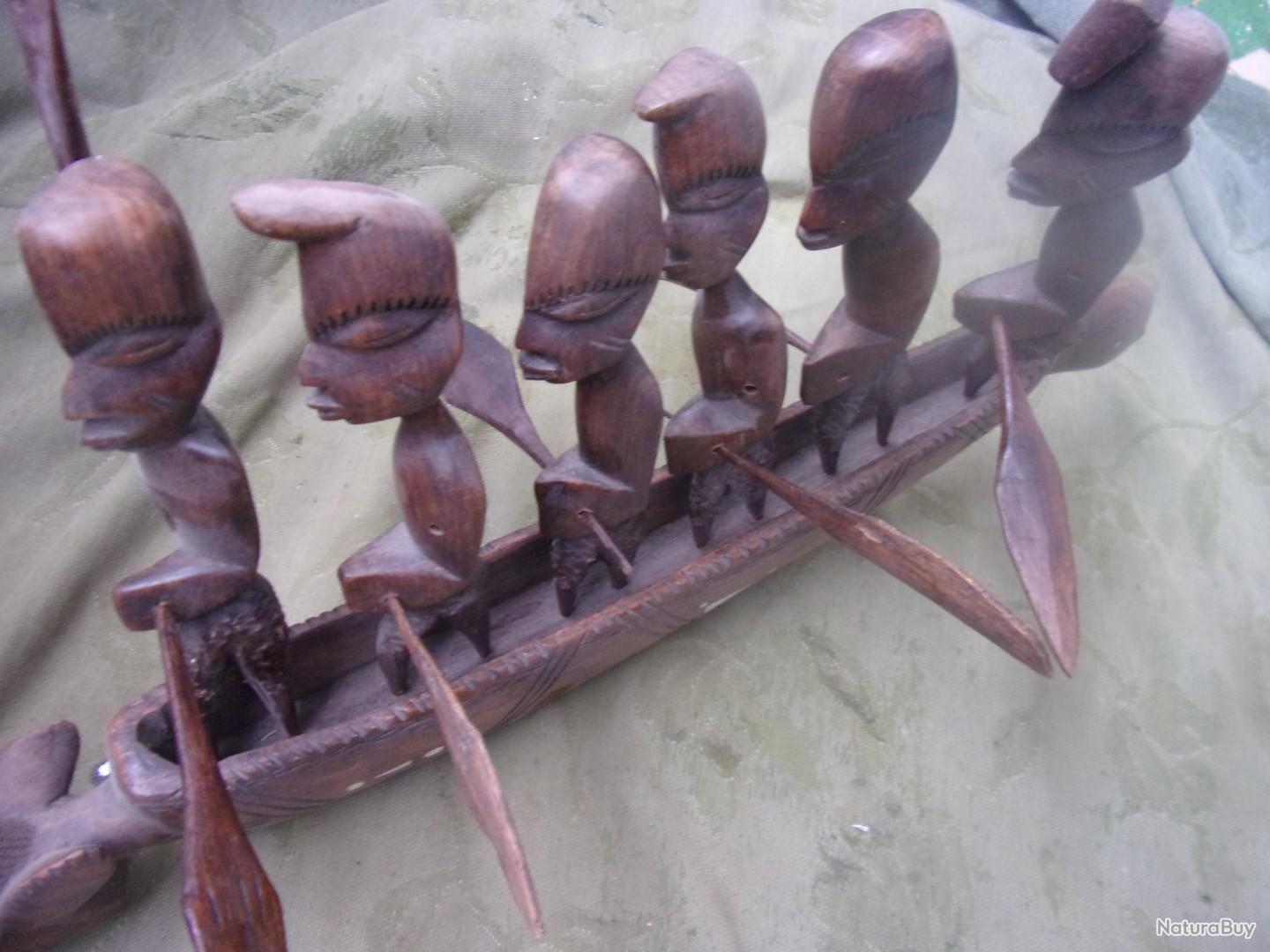Reproduction de pirogue africaine 67 cm - Objets divers (14376749)