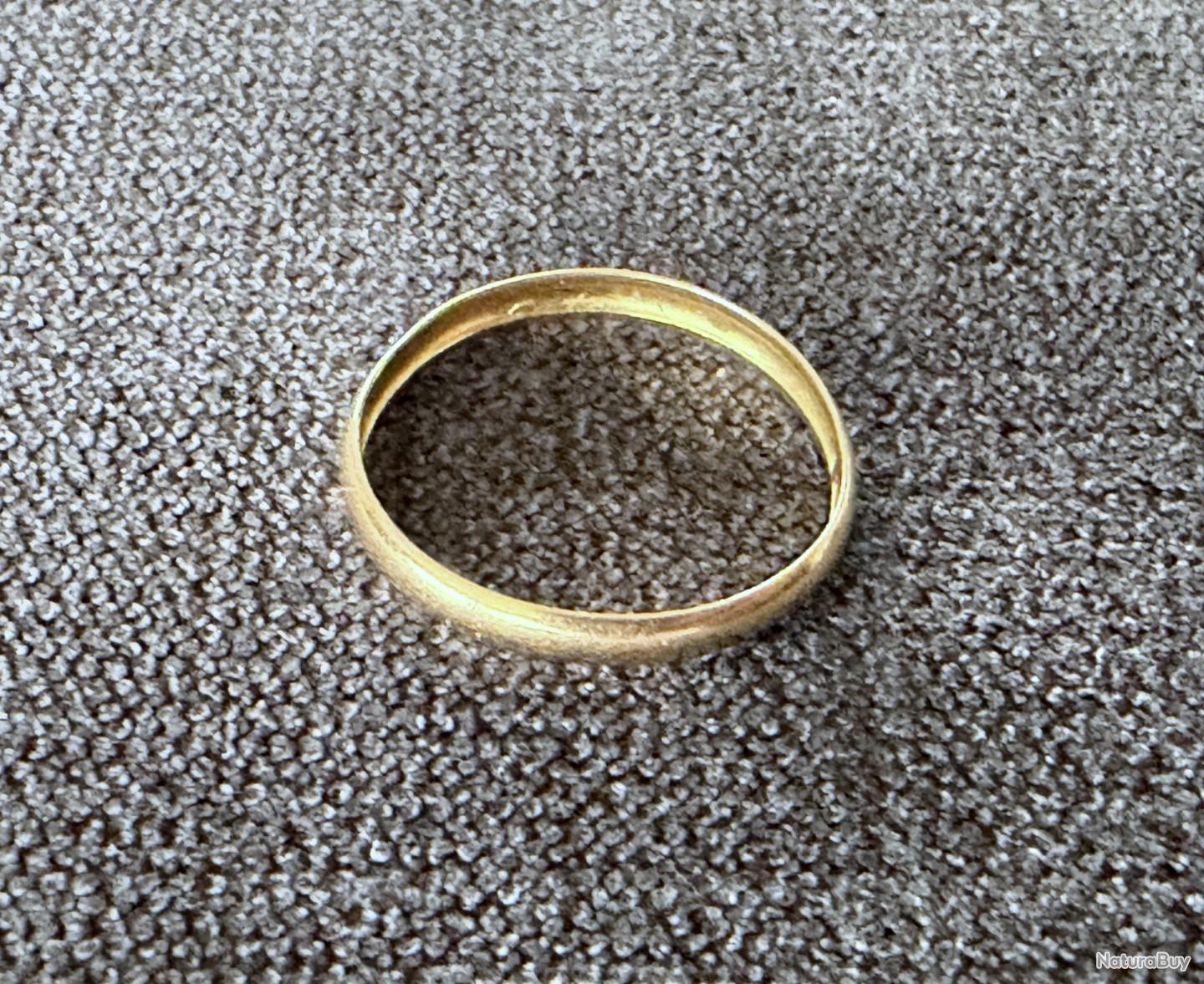 Anneau or jaune 18 carats - taille 58 - bague - alliance non gravée ...
