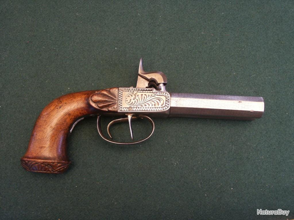 Pistolet "cap & ball" double canon lisse (A574) - Pistolets à ...