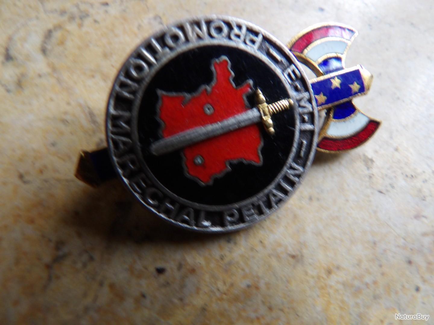 Insigne promotion maréchal Pétain Vichy WW2 état français 1941 EMI ...