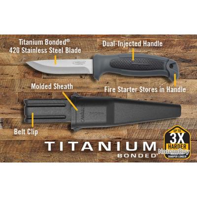 Couteau Bushcraft Rando Camillus Felix Lame Acier 420 Manche Moulé Etui ...