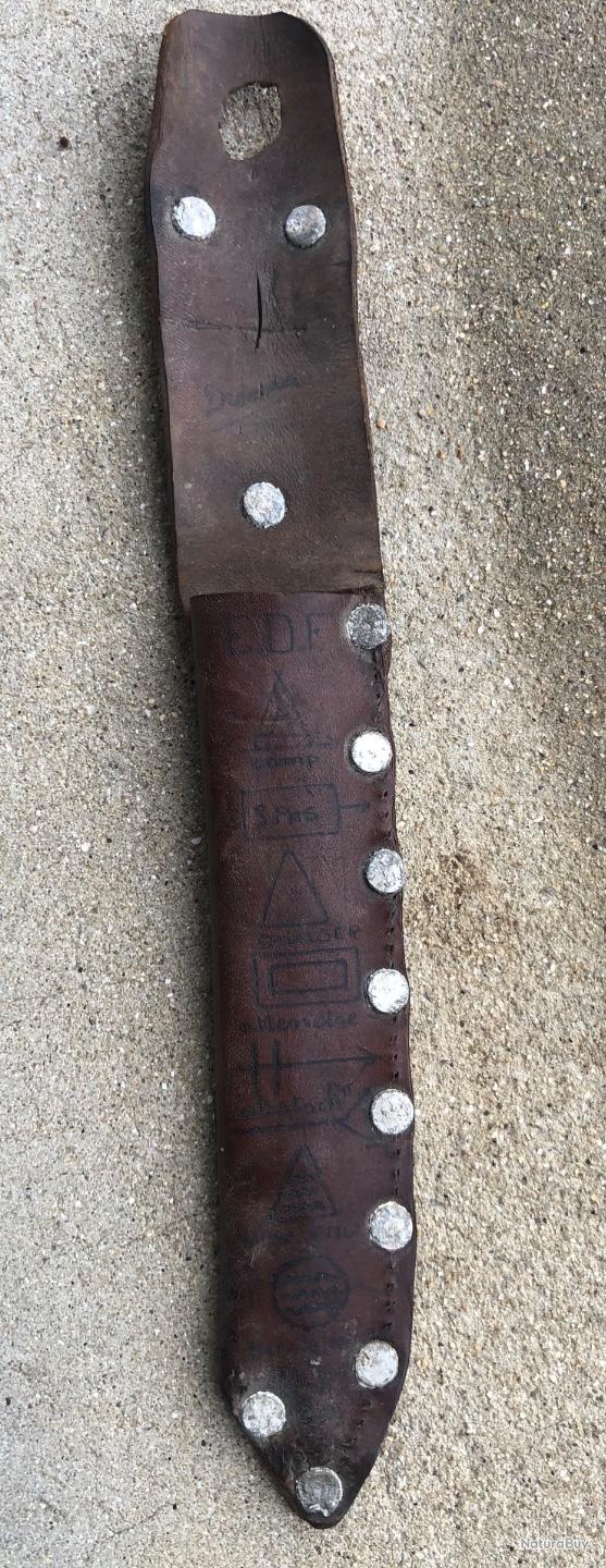 Fourreau/étui cuir pour poignard USM3 fabrication scout/ EDF - Couteaux ...