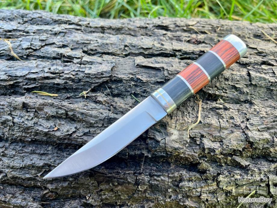 Couteau droit 16cm manche bicolore enchère - Couteaux droits et fixes ...