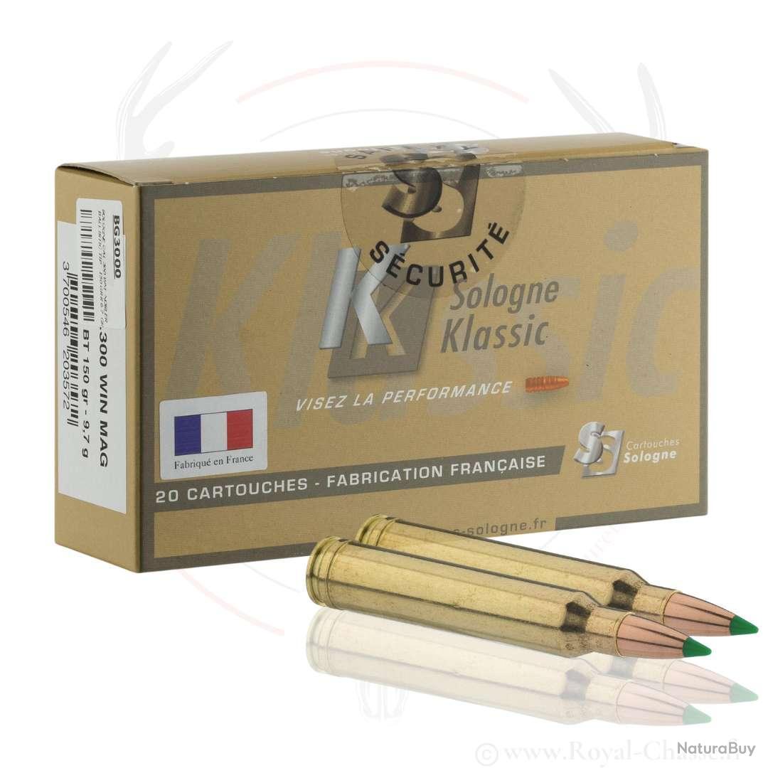 20 balles KLASSIC Nosler BT Cal.300 REM ULTRA MAG 180GRS 11,7g SOLOGNE ...