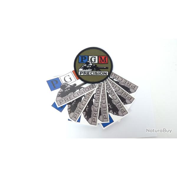 Lot 7 stickers + 1 patch PGM Précision - Armes, munitions, optiques ...