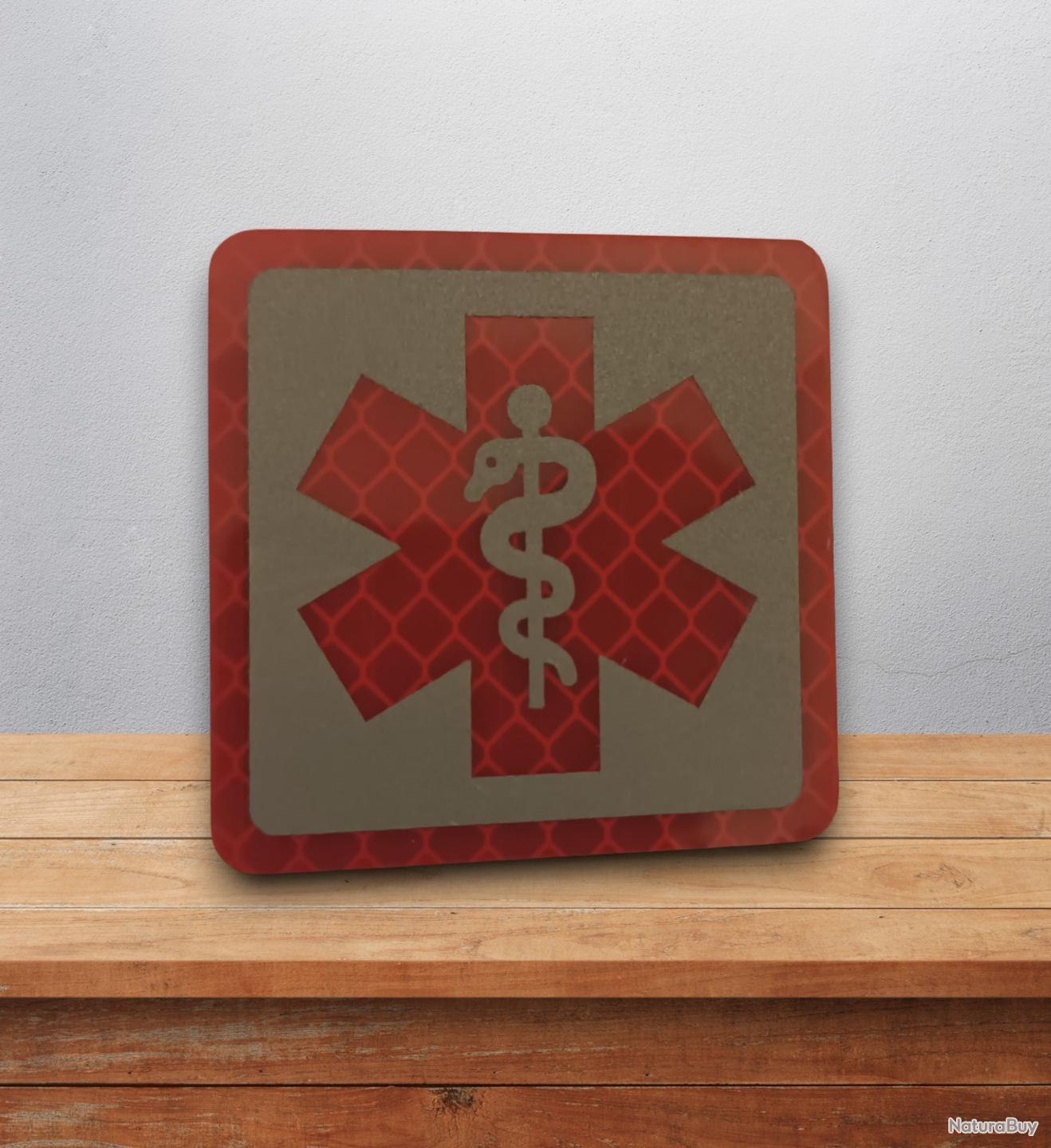 Ecusson PVC patch rescue médical 5/5CM scratch velcro - Ecussons ...