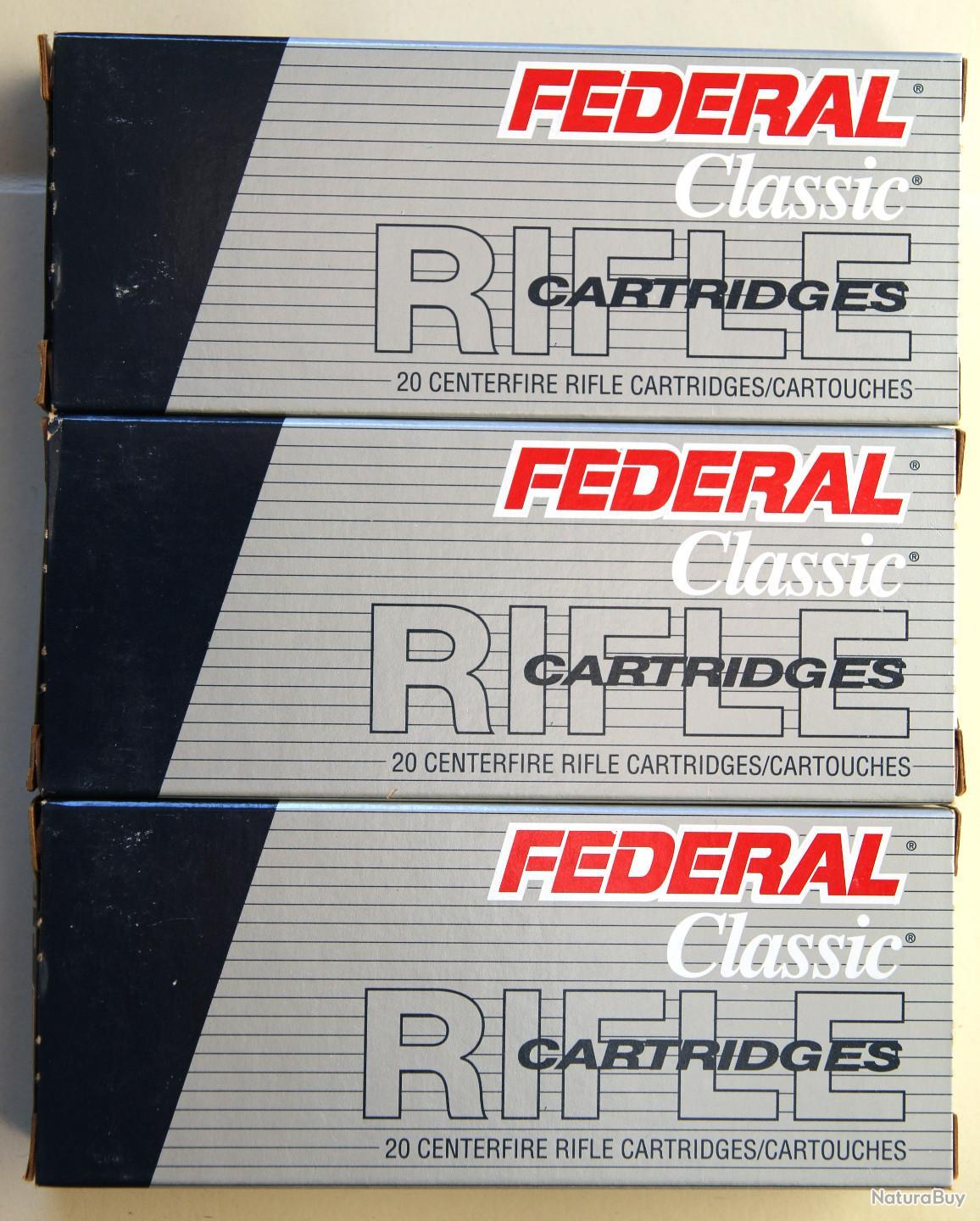 60 (3x20) cartouches .222 REM - FEDERAL - ogive 50 grains "Hi-Shok ...