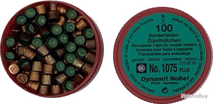 500 Amorces cannelées RWS 1075+ renforcées pour armes à poudre noire ...