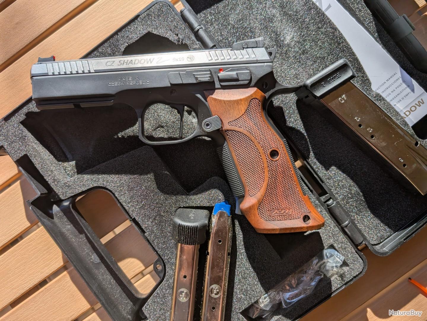 Pistolet CZ 75 Shadow 2 "Custom BLACK Wood" calibre 9x19 - Pistolets de ...