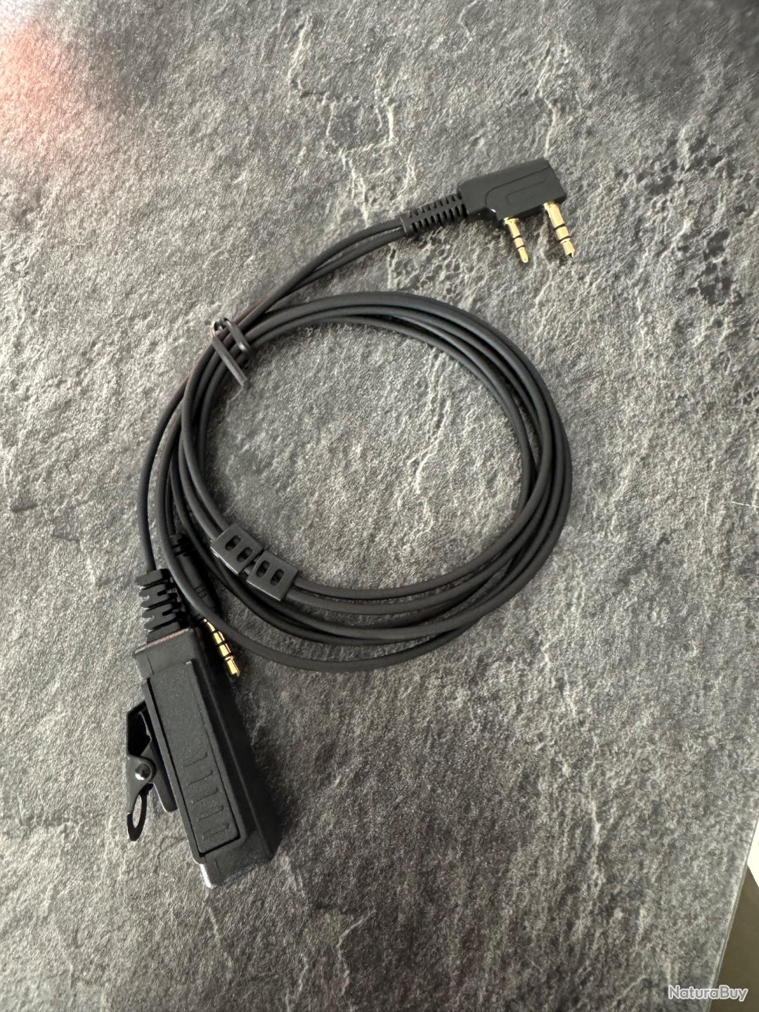 Câble de liaison entre radio et casque Baofeng ou autre. Frais de port ...