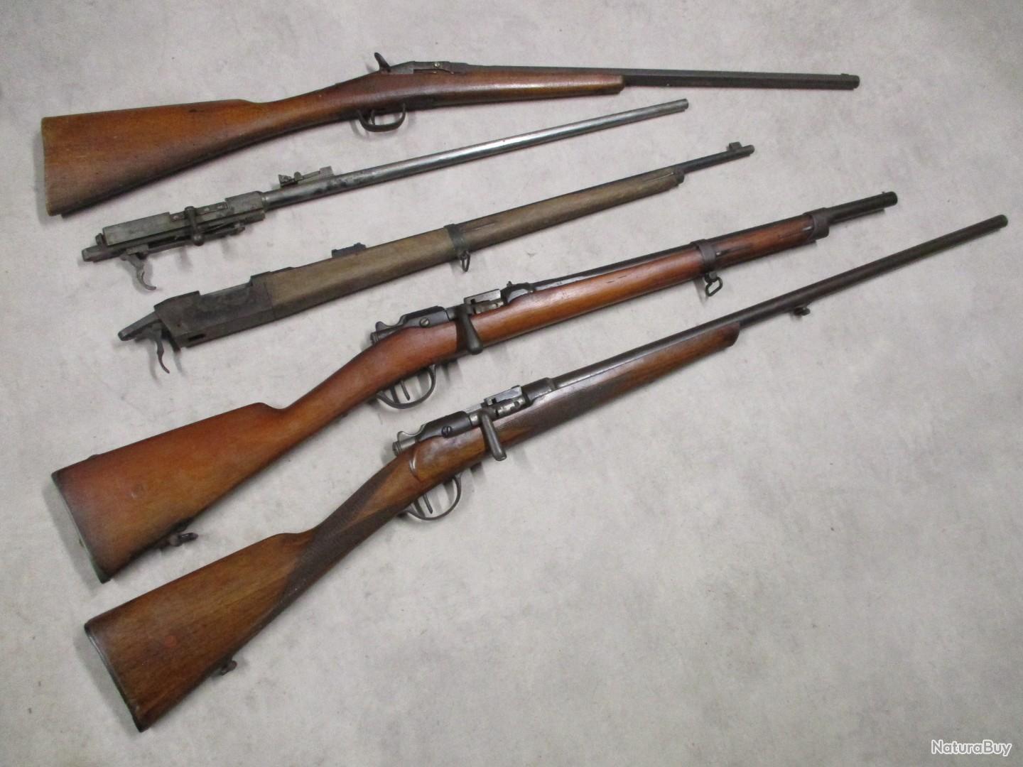 2 fusils Gras 1866/74 en Cal 20, Cat D, vente libre + des pièces...à 1 ...