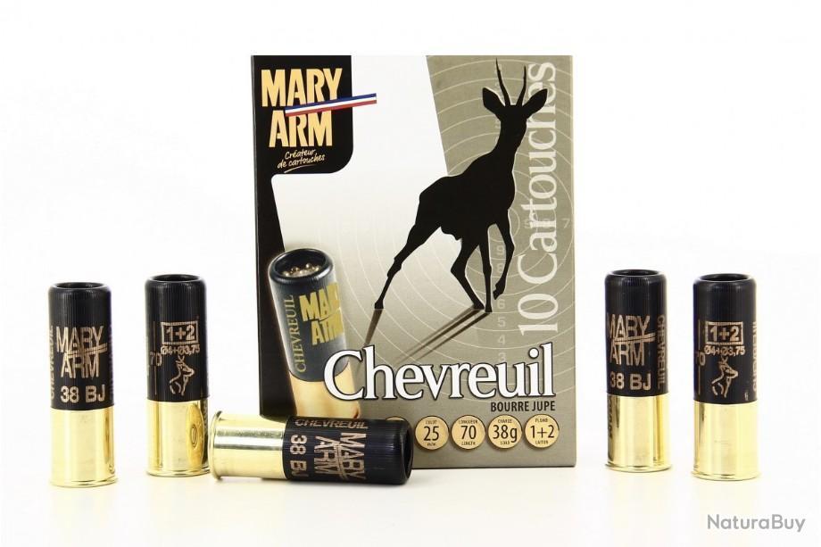 CARTOUCHES CHEVREUIL 1+2 MARY ARM 38GR - Cartouches calibre 12 bourre ...