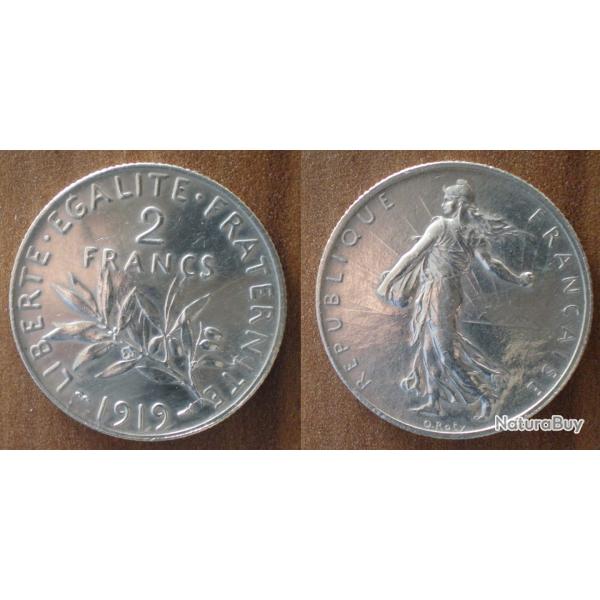 France 2 Francs 1919 Semeuse Piece Argent Europe Franc Frcs Frc Frs ...