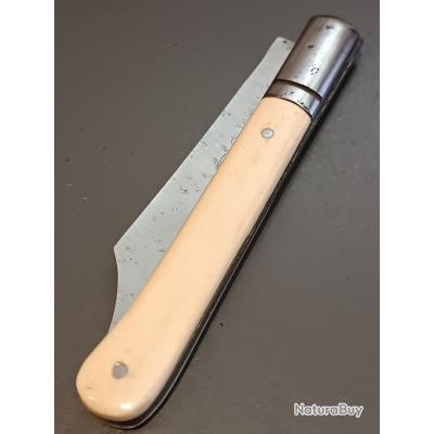 ANCIEN COUTEAU TARRY LEVIGNE, THIERS, XXème, manche os, lame à la turc ...