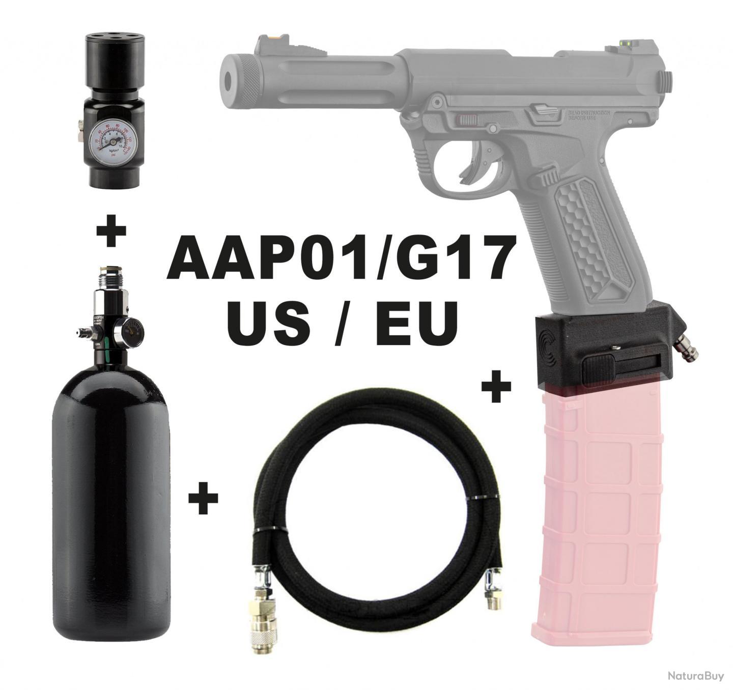 Pack HPA chargeur M4 pour AAP01 / G17 series - Système HPA Airsoft ...