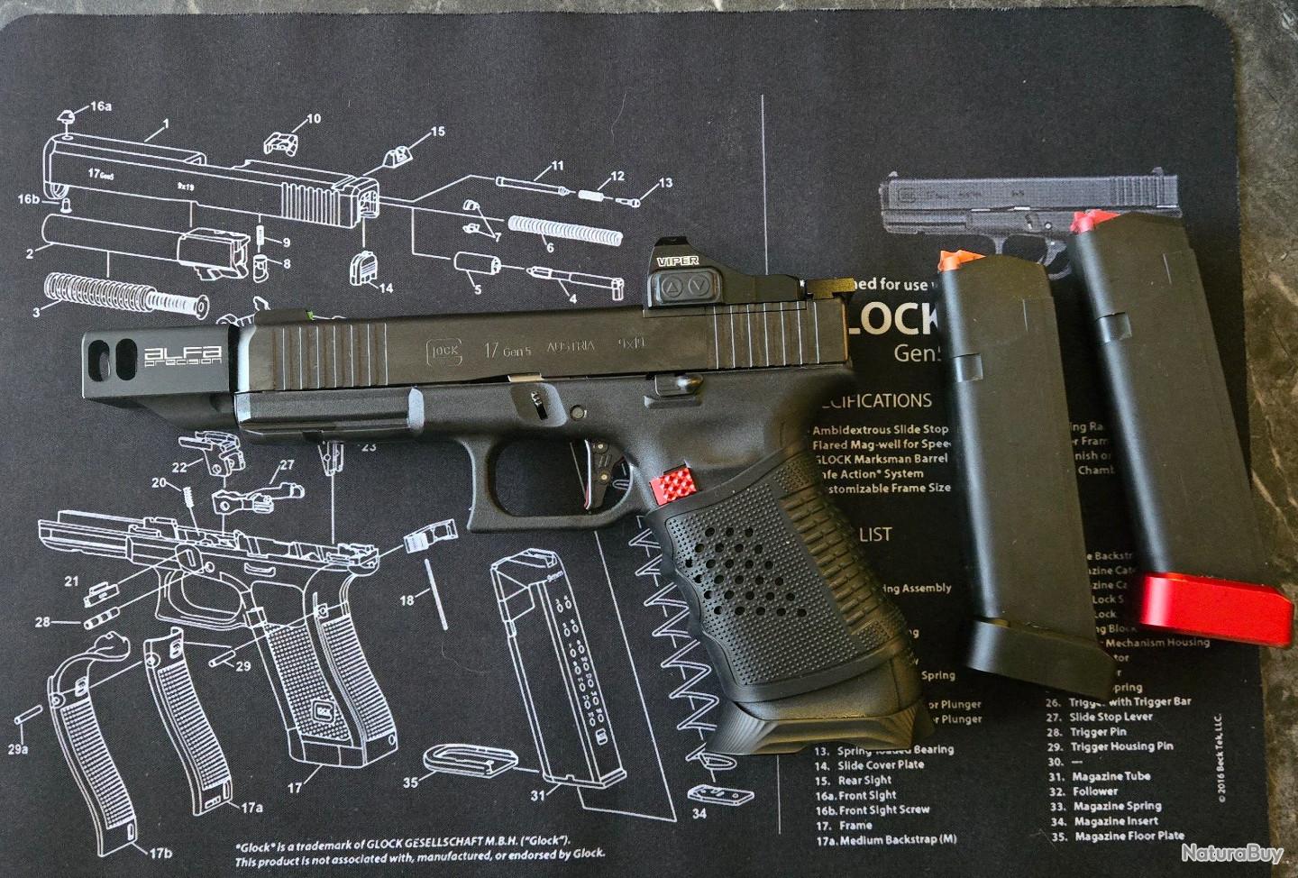 GLOCK 17 GEN 5 CUSTOM CAL.9X19MM - Pistolets de Catégorie B (14445971)