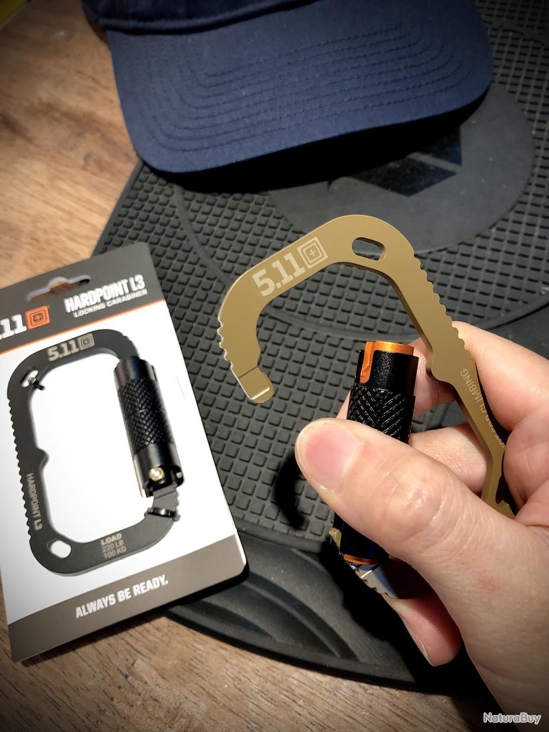 Mousqueton tactique 5.11 Hardpoint L3 Locking - noir ou coyote Coyote ...