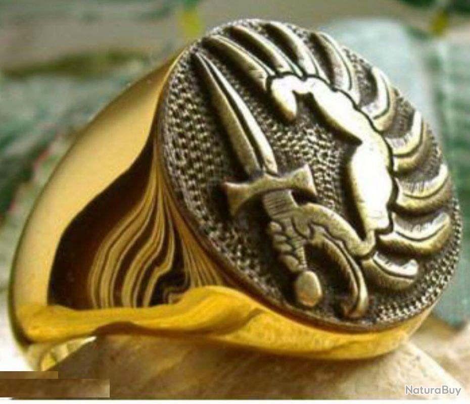 1 Bague parachutiste, Rpima, TAP ,troupes aéroportées, 2 REP dorée ...