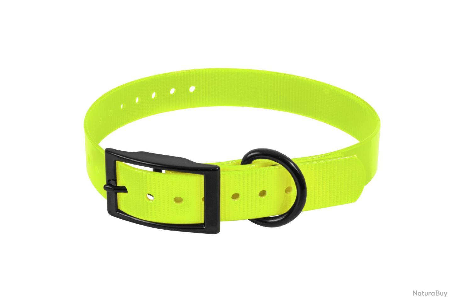 COLLIER BIOTHANE BIOGOLD 600X25X2.6 JAUNE - Colliers fluo et ...