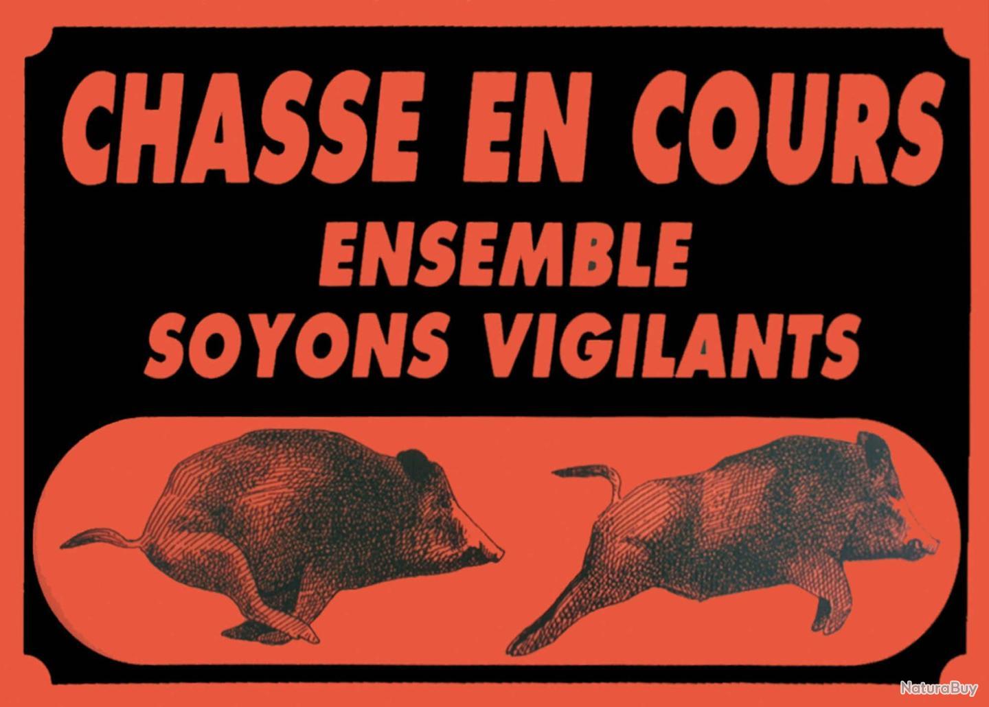 Panneau ''Attention chasse en cours'' 60 x 40 cm - Signalisation (14463772)