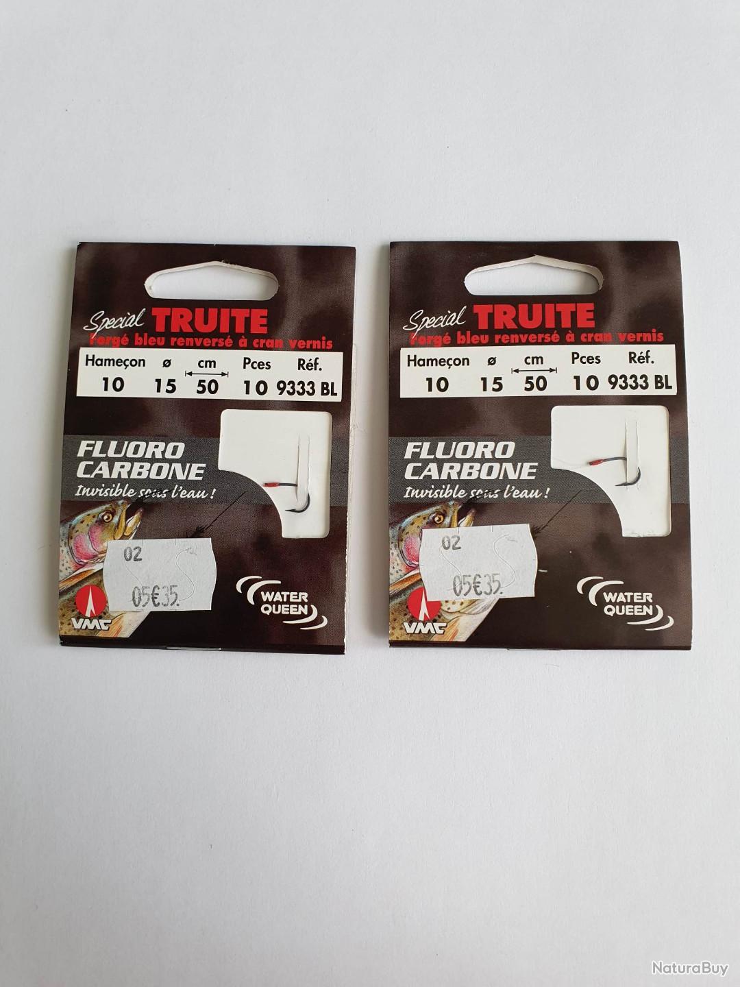 Lot de 2 paquets 10 Hameçons montés n°10 fluoro carbone avec ardillon ...