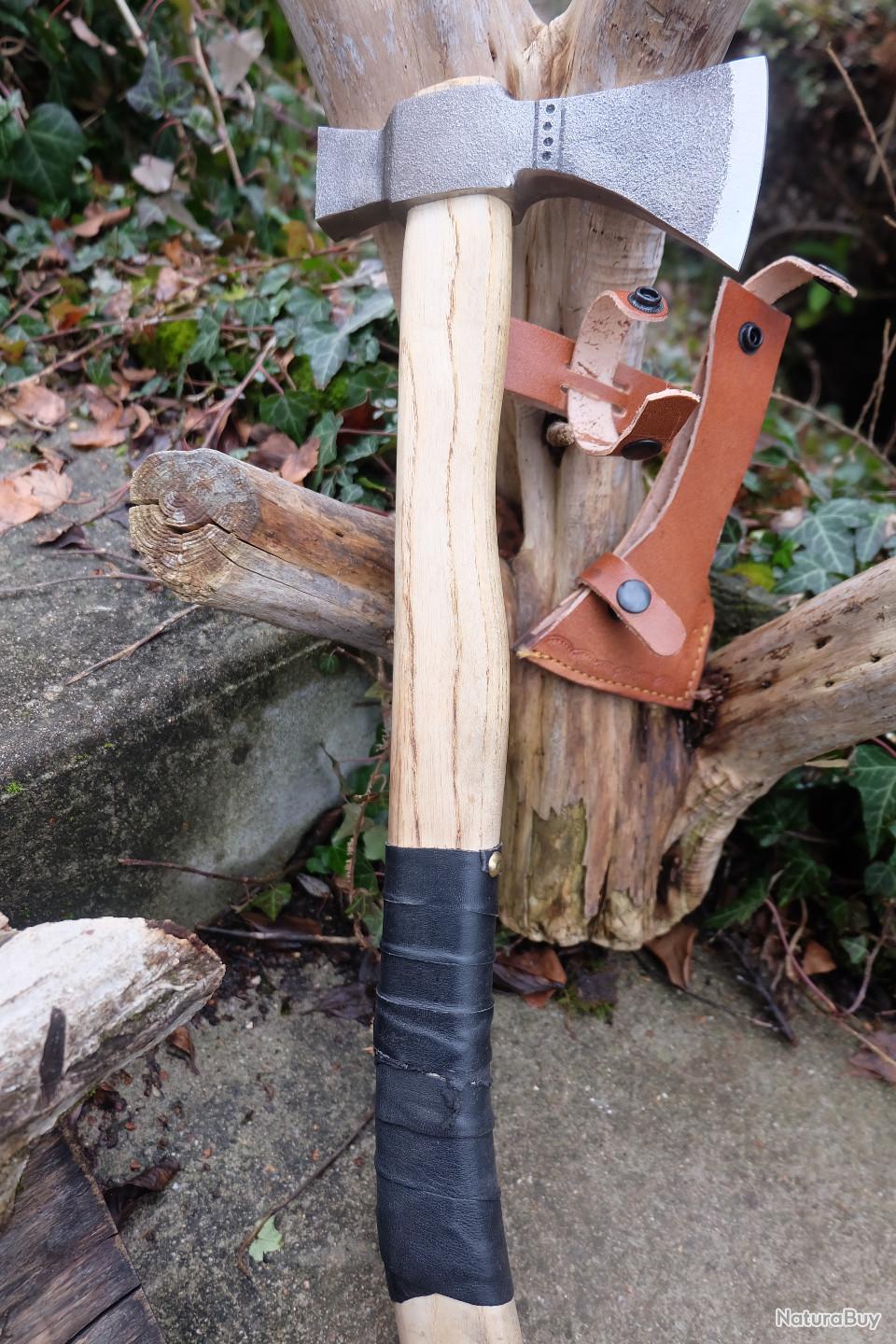 Belle Hache Tomahawk Style Amérindien Lame Acier Carbone 1055 Manche ...