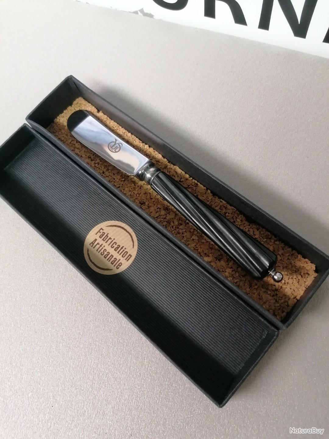 Ébène sculpté torsadé orfèvrerie artisanale - Couteaux droits et fixes ...