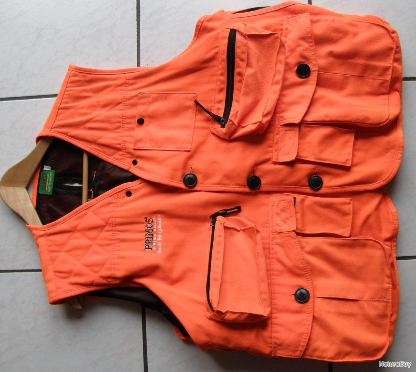 GILET ORANGE MULTIPOCHE PRIMOS GUNHUNTER'S - Gilets de Chasse (14505095)