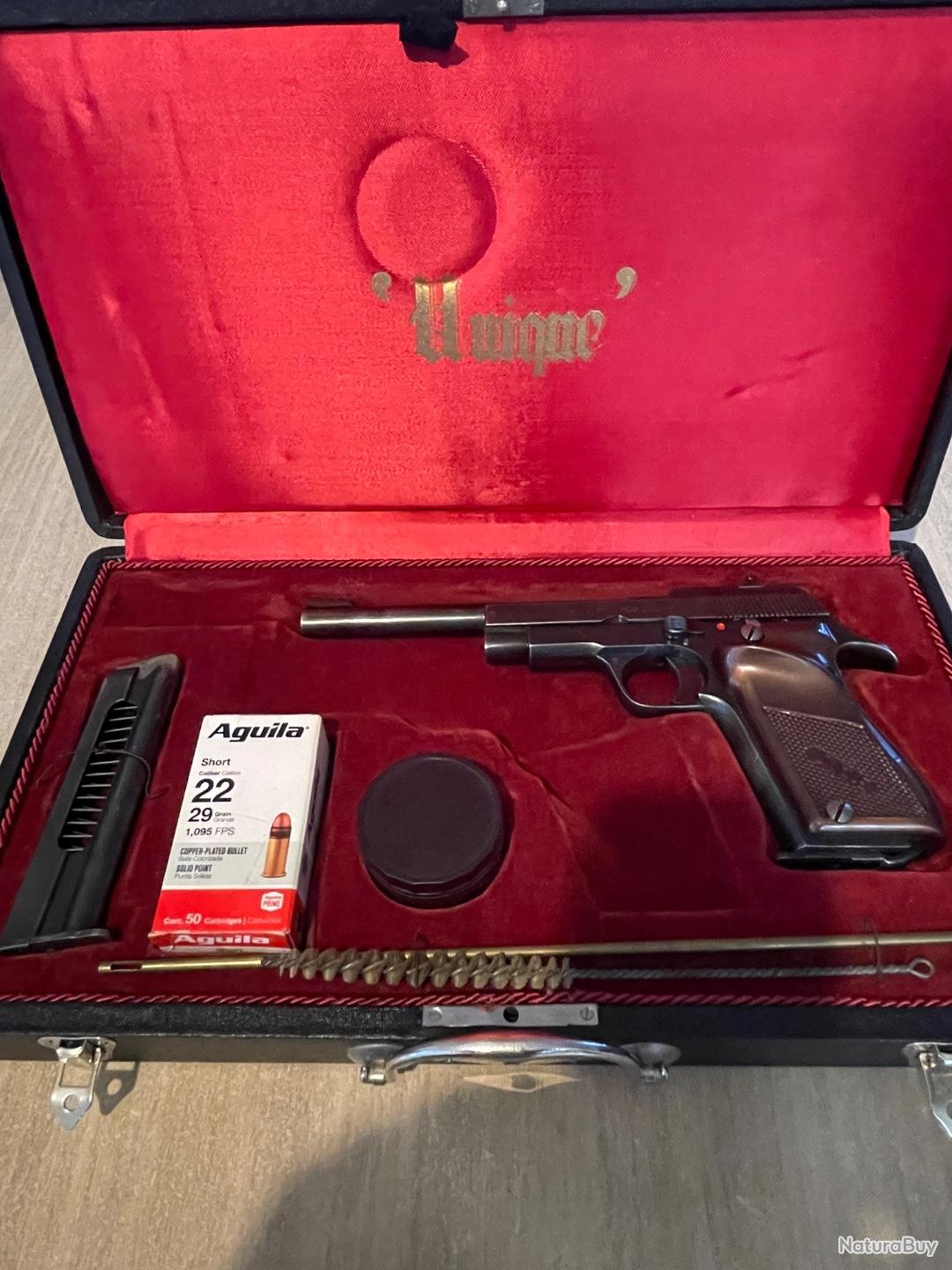 Splendide pistolet UniQue mod D6 calibre 22 long Eiffel, 2 chargeurs et ...