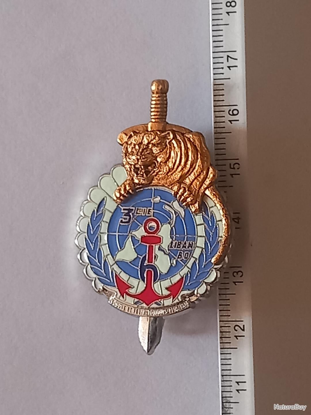 Insigne de la 3ème compagnie du 6ème RPIMa - Liban (1980) - Matriculé ...