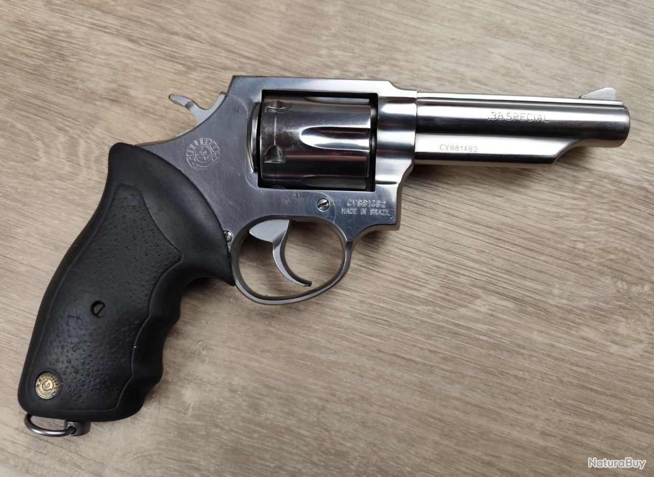 Enchères 1€ - Revolver TAURUS modèle 82S INOX - Calibre .38 spécial - 4 ...