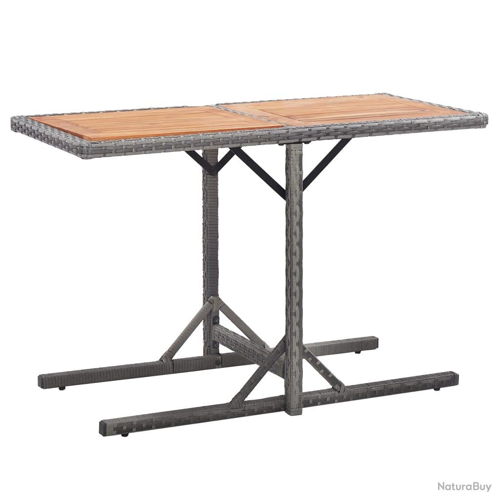 Table de Anthracite Résine tressée et bois d'acacia - Mobilier (15137707)