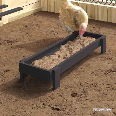 Bac de nourrissage pour poules Noir 80 x 28 x 13.5 cm - Abreuvoirs et ...