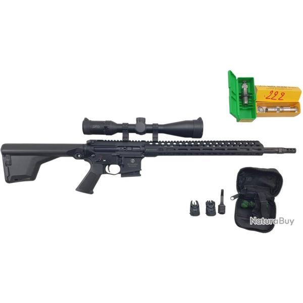 OCCASION - CARABINE LINEAIRE SCHMEISSER AP15 CAL.222REM + LUNETTE GPO ...