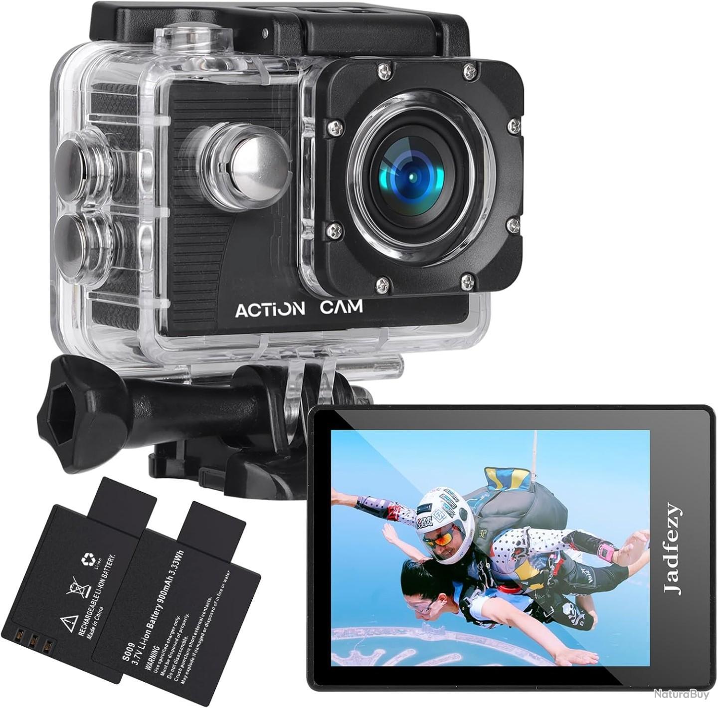 Camera Sport 1080P FHD Grand Angle Etanche 30M 2 Batteries ...