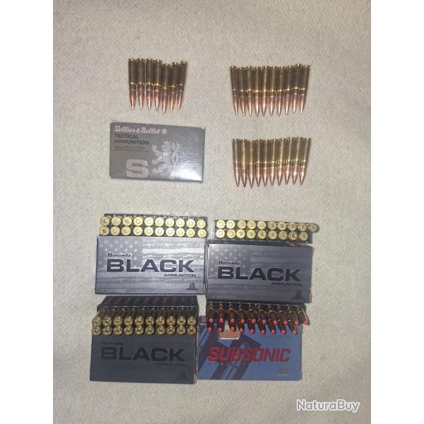 Lot de cartouches .300 AAC Blackout - Munitions classées en catégorie C ...