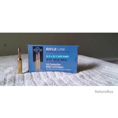 Munitions 6.5x52 Carcano pointe SPBT,(Soft Point Boat Tail)139 grains ...