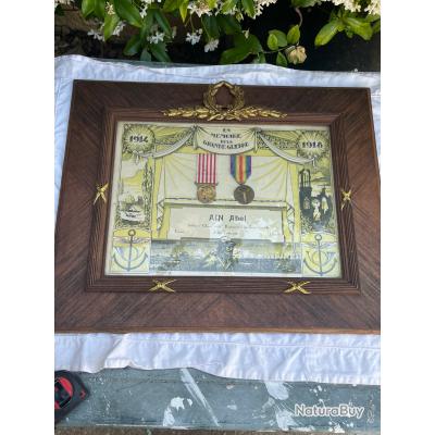 Ancien cadre militaire soldat médailles Ww1 - Médailles - Décorations ...