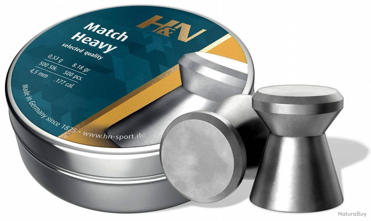 H&N 500 plombs 4.5mm Heavy Match HN PLOMBS MATCH 4.50 HEAVY BTE/500 ...
