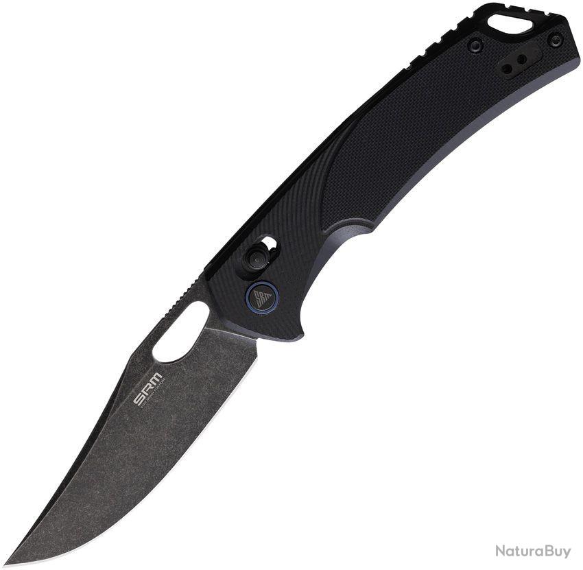 Couteau Pliant SRM Retriever Lame Acier D2 Clip Point Stonewash Manche ...