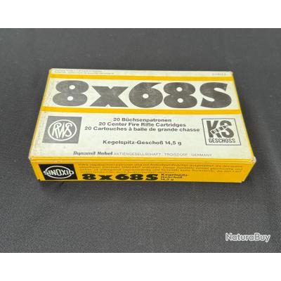 1 boite de cartouche avec 20 cartouches calibre 8x68S de marque RWS ...