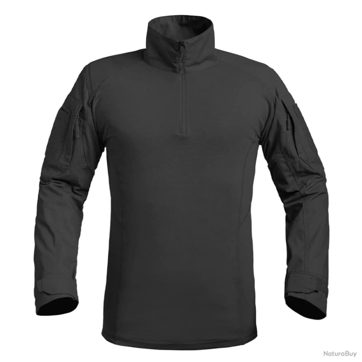 Chemise Ubas Fighter col montant zip coton polyester noir M à 3XL ...