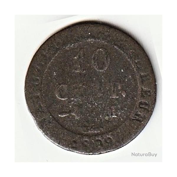 Pièce de Monnaie Argent France 10 cent Napoléon Au N couronné en billon ...