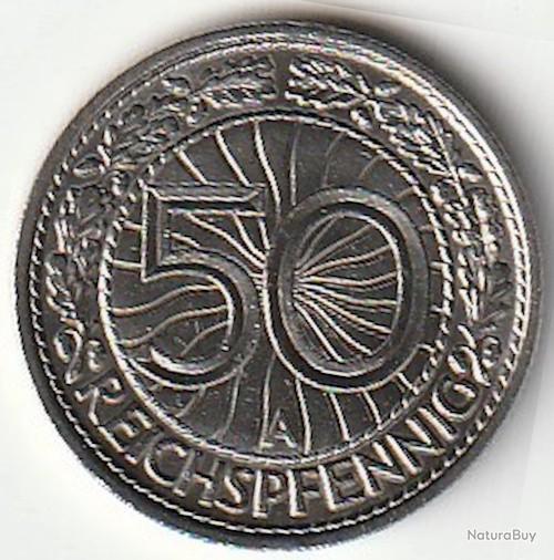 Pièce de Monnaie Allemagne 50 reichspfennig 1929 A - Monnaies (15202387)