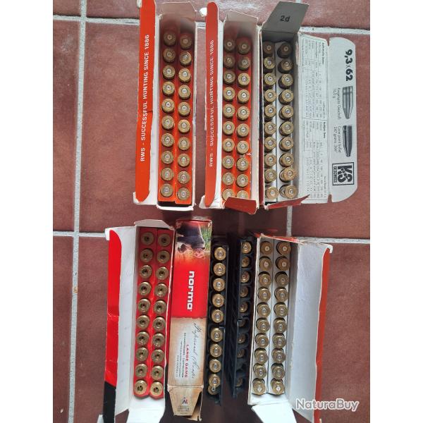 Lot de 120 étuis ( GECO, NORMA, RWS ) cal. 9.3 x 62 - Etuis et douilles ...