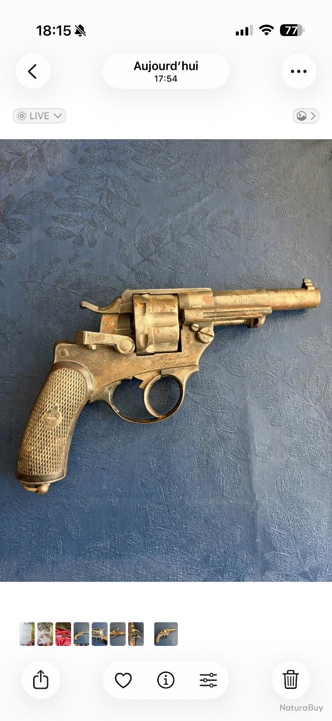 Vends revolver réglementaire français MAS Chamelot Delvigne 1874 ...